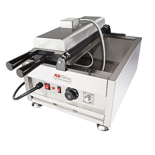 ALDKitchen Fish Shaped Taiyaki Maker | Stainless Steel Professional Taiyaki Iron with Nonstick Baking Molds | Six Fish Shaped Waffles | 110V | 3kW