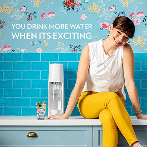 SodaStream Fizzi Sparkling Water Maker (White) with CO2 and BPA free Bottle