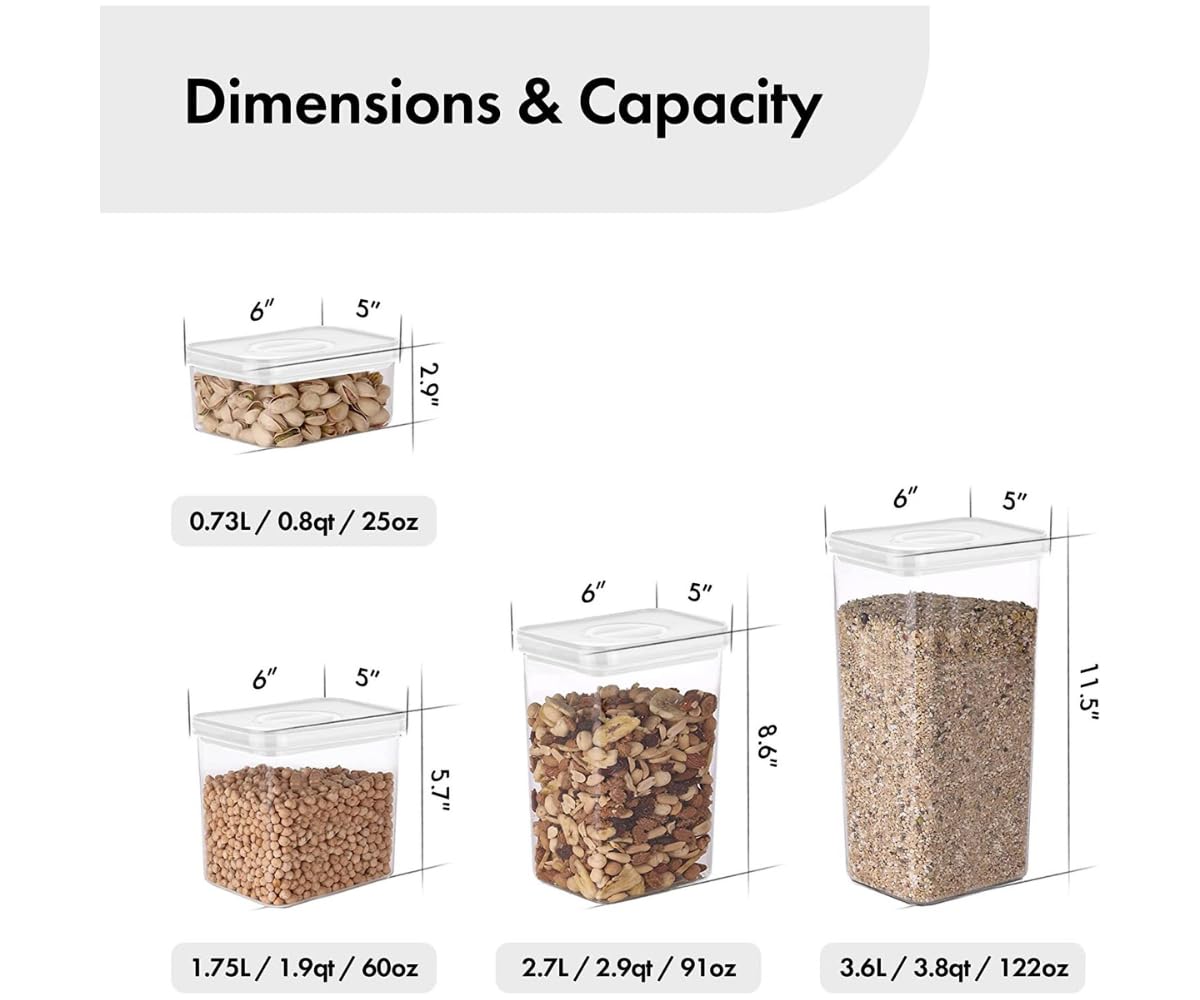 Neoflam Airtight Smart Seal Food Storage Container (Set of 3) | Crystal Clear Body, Matte Black Lid | Modular, Stackable, Nestable Design | Easy to Clean, BPA Free (Rectangle, 3,6L)