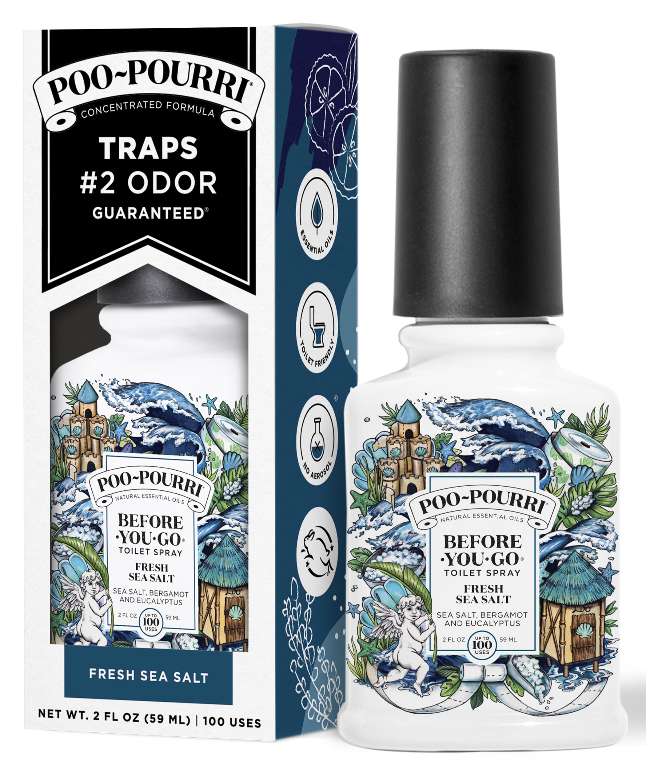 Poo-Pourri Before-You- go Toilet Spray, 2 Fl Oz (Pack of 1), Fresh Sea Salt