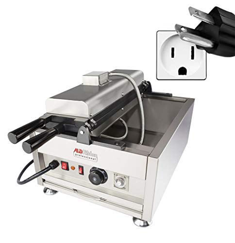 ALDKitchen Fish Shaped Taiyaki Maker | Stainless Steel Professional Taiyaki Iron with Nonstick Baking Molds | Six Fish Shaped Waffles | 110V | 3kW