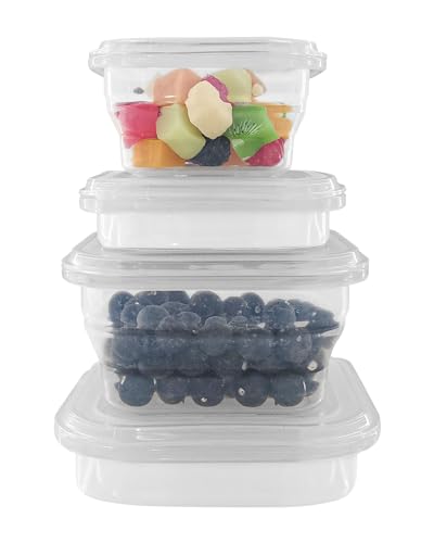 DGitaor Collapsible Silicone Food Storage Containers with BPA-Free Airtight Lids, Microwave, Dishwasher, and Freezer Safe, Stackable Foldable 4 Packs