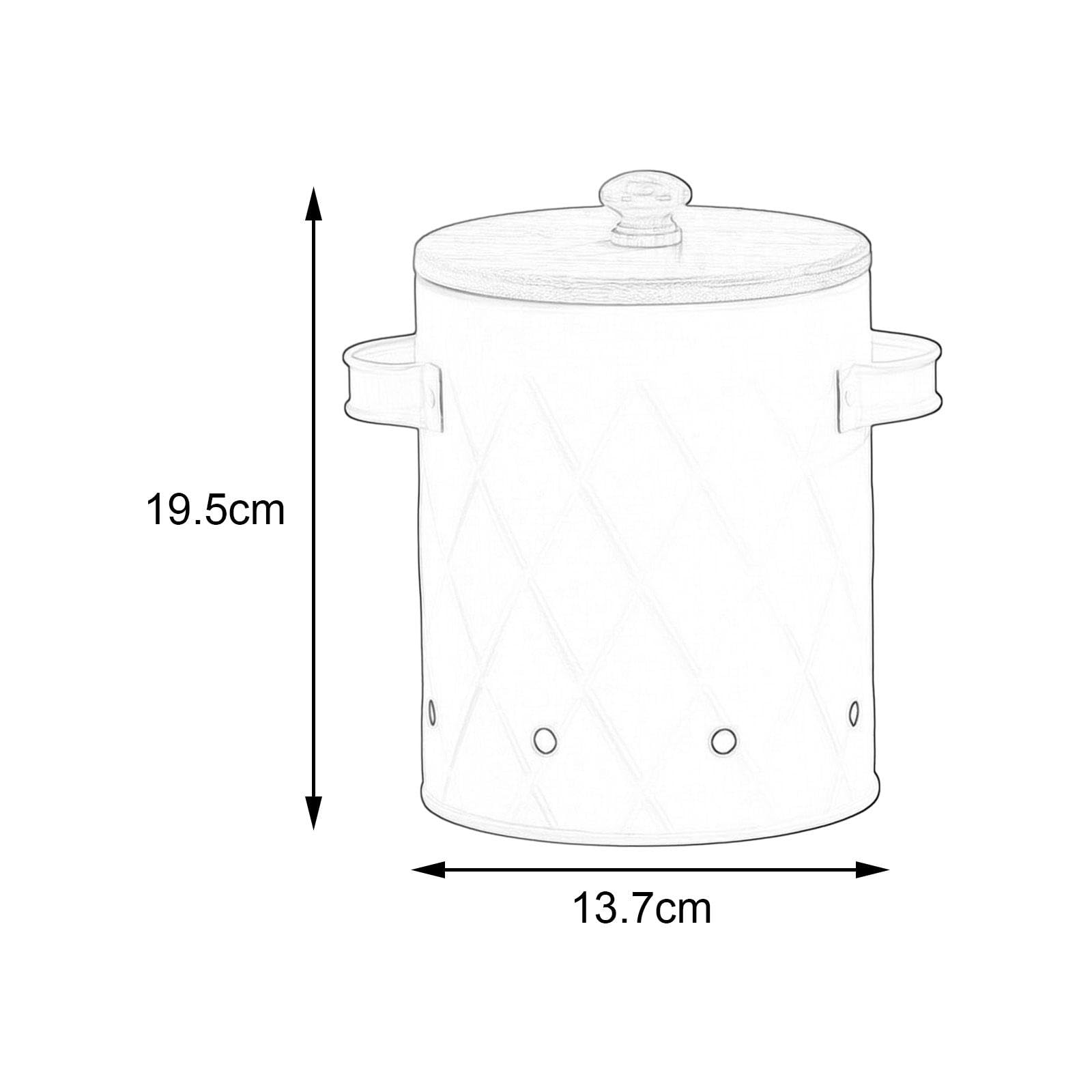 Bothyi Rustic/Farmhouse Potato Storage Canister, White Medium, Food Storage Container, Single, Ventilated & Portable, Rectangular Flip Top, 22.5cm x 22.5cm x 19.5cm