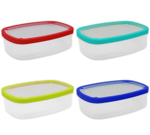 Black Duck Brand Set of 8 Food Storage Containers in Assorted Colors - 1 qt / 3.75 cups - Microwave Safe, Dishwasher Safe, BPA Free - Clear Lids and Bottoms (8)