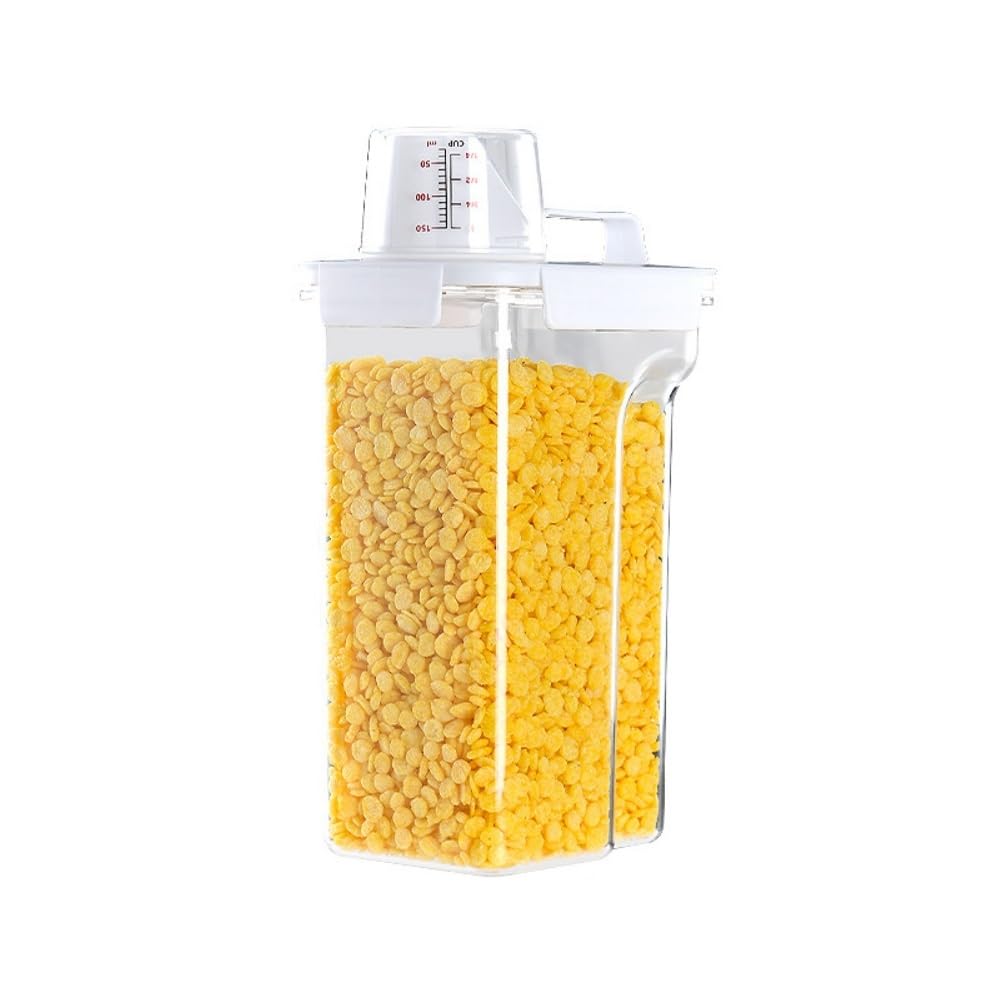 Komost Airtight Food Storage Canisters with Measuring Cup - Ideal for Cereal, Flour & Sugar | Kitchen Pantry Organization Containers, Dry Food Storage (2800ml)