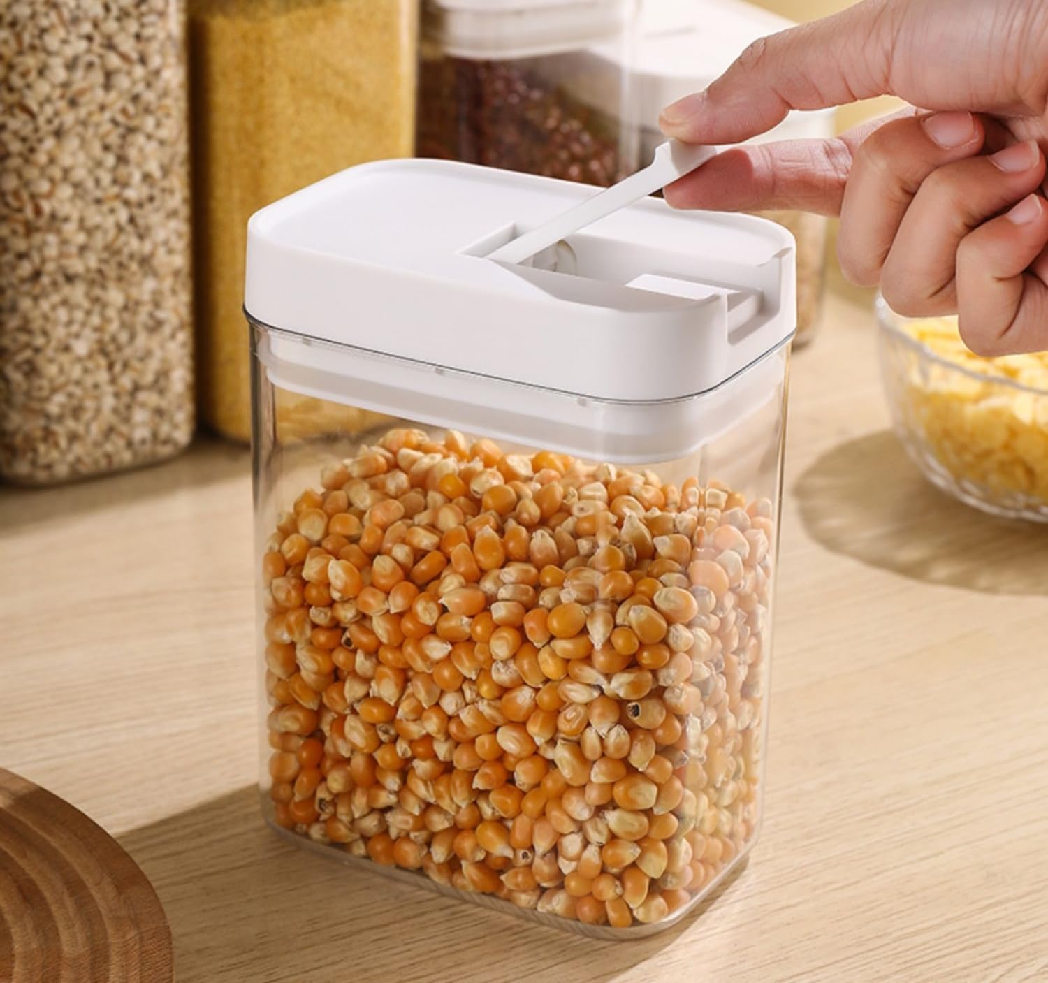 Airtight Food Storage Containers Set, 5 Pack BPA Free Plastic Cereal Containers with Easy Lock Lids, Storage Containers for Pantry Organization, Kitchen Canisters for Flour, Oats & Cereal