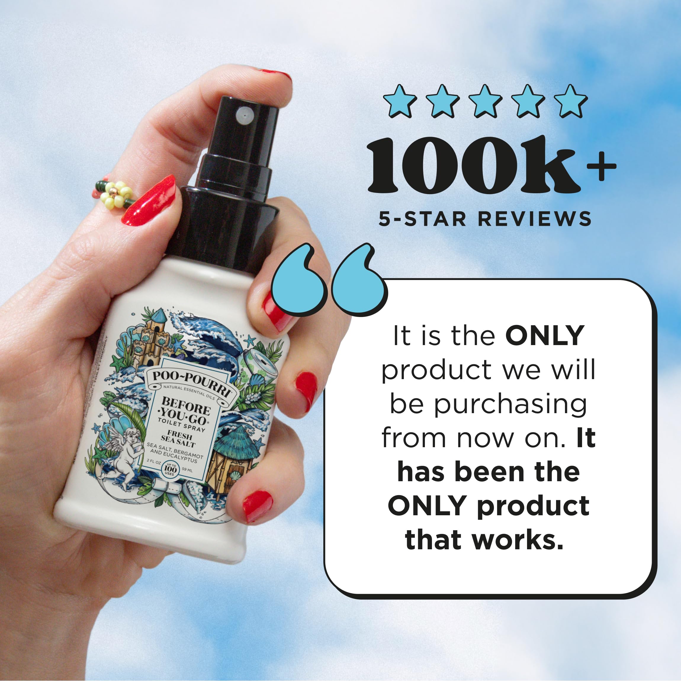 Poo-Pourri Before-You- go Toilet Spray, 2 Fl Oz (Pack of 1), Fresh Sea Salt