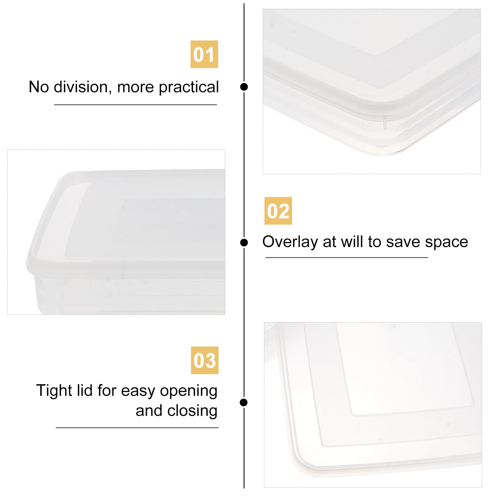 HOMSFOU 2pcs Dumpling Box Containers for Fridge Large Plastic Container Flat Storage Bins Stackable Food Storage Containers Refrigerator Box Dumpling Case Kitchen Supply Dumpling Tray