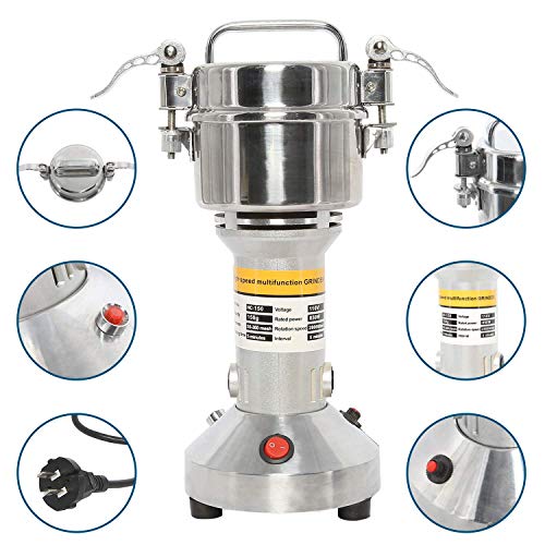 YaeMarine 150g Grain Mill Grinder High Speed Electric Stainless Steel Grinder Spice Herb Cereals Corn Flour Powder Machine (Capacity, 150g)