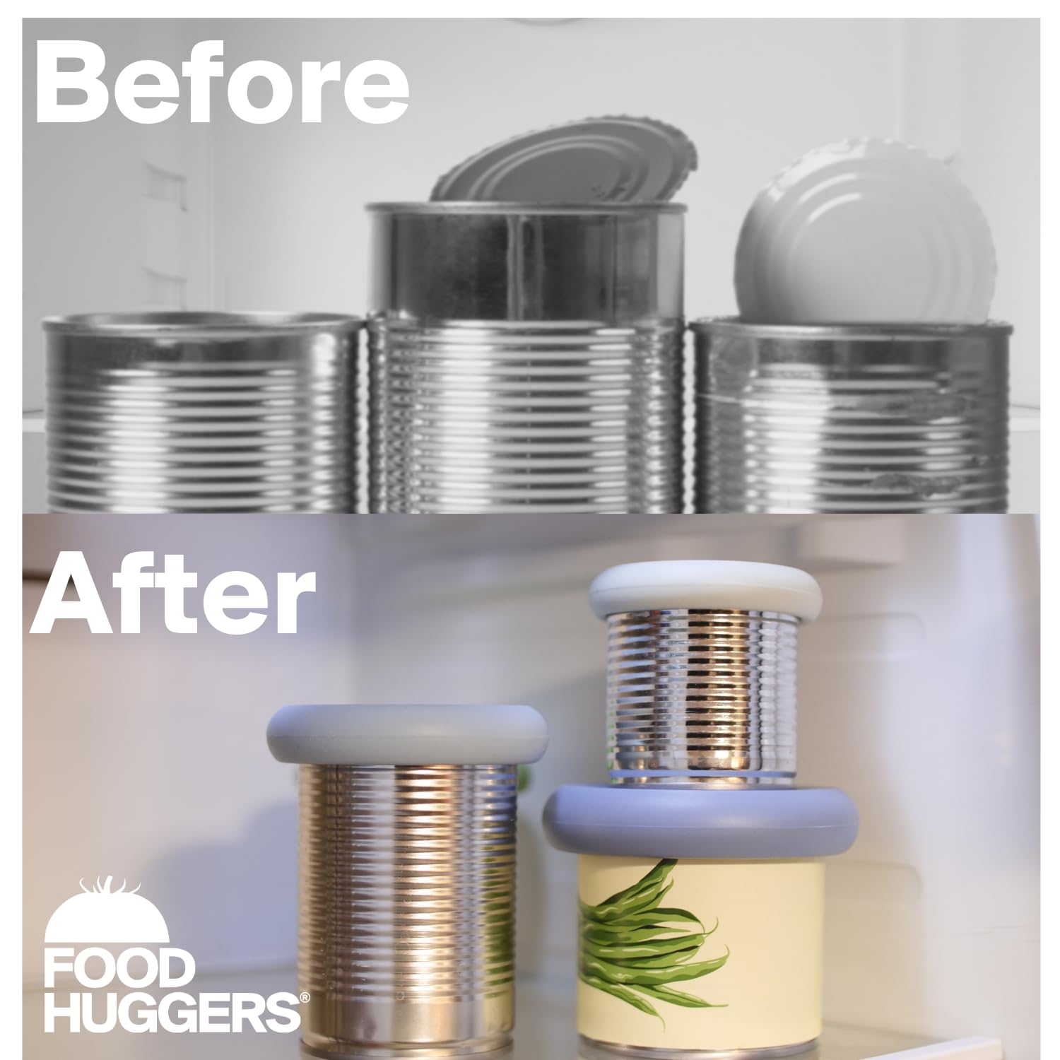 Food Huggers 3 Can Covers | Reusable Can Lids Snugly Seal Cans and Jars | 100% Food Grade Durable Silicone | Plastic Free (Blue)