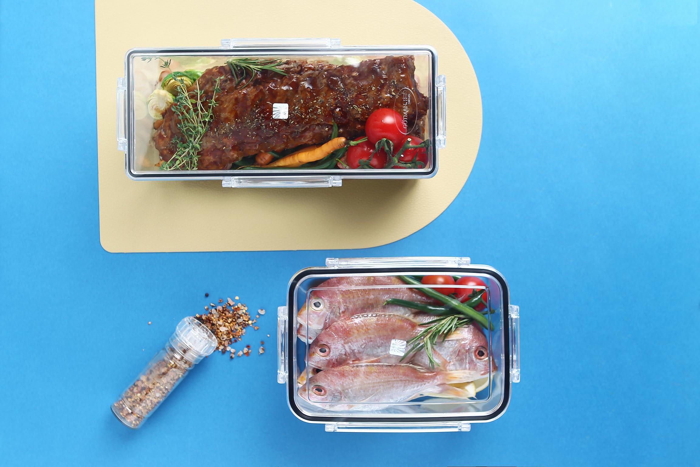 gotman Airtight Food Storage Container with Lid (111.6 oz,With Removable Drain Tray)-BPA-Free | Dishwasher, Microwave & Freezer Safe | Leak-Proof Lids | Kimchi Storage Container | Fresher Food