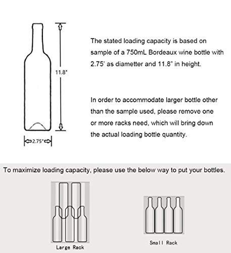 Phiestina Dual Zone Wine Cooler Refrigerator, 33 Bottle Free Standing Compressor Fridge and Chiller for Red and White Wines, 16'' Glass Door Wine Refrigerator with Digital Memory Temperature Control