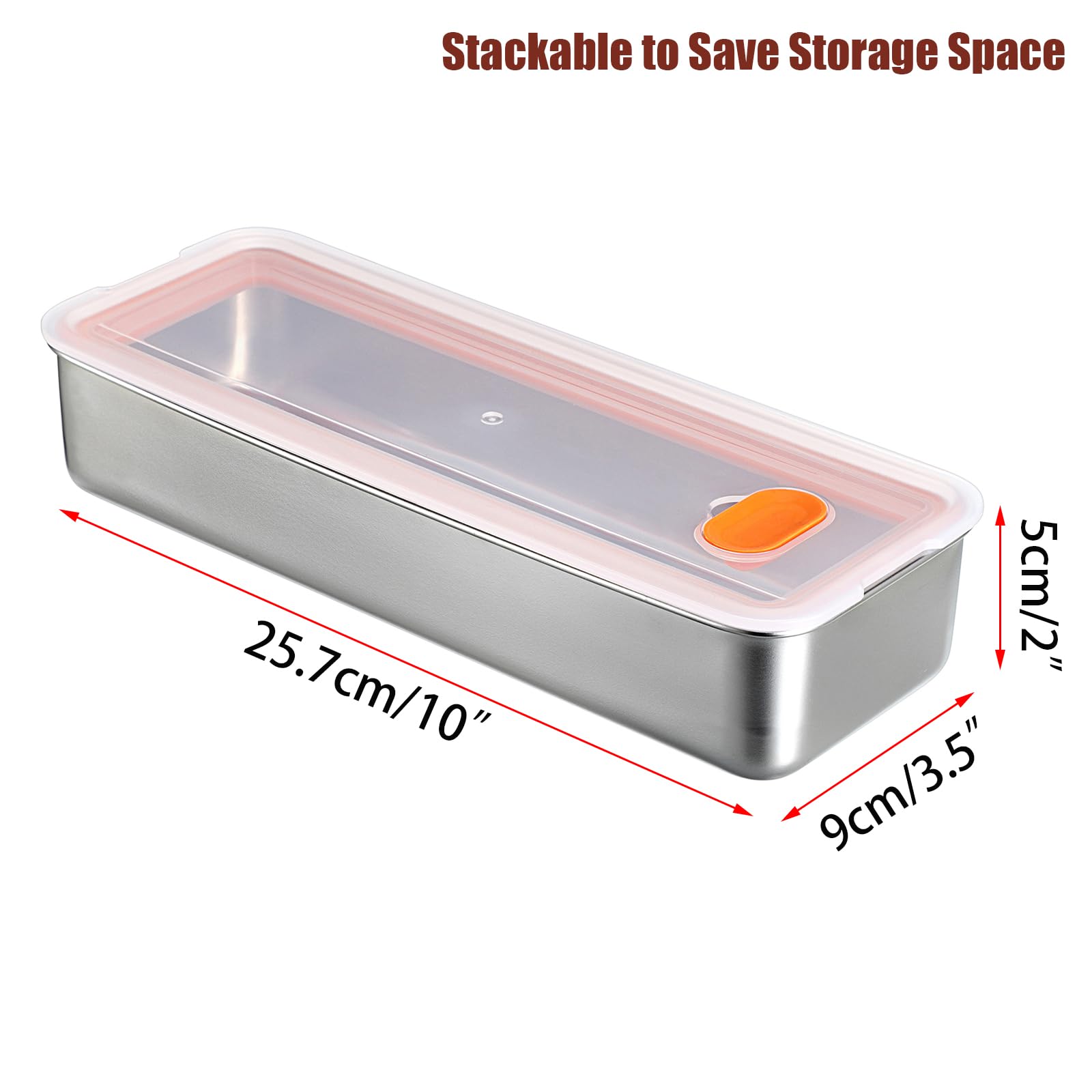 JUXYES Bacon Storage Container for Refrigerator, Stainless Steel Bacon Storage Box for Fridge with Transparent Lid, Airtight Bacon Storage Keeper, Deli Meat Saver Cuts Food Storage Organizer