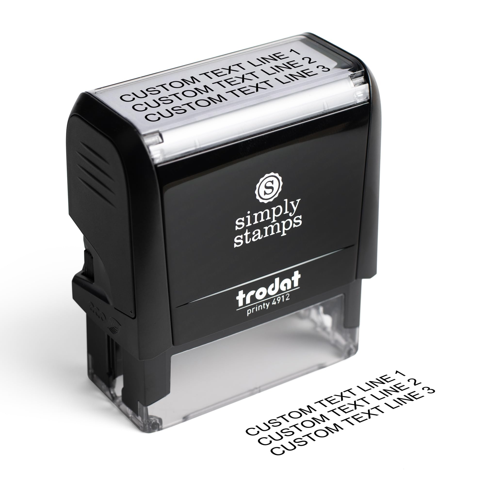 Custom Address Stamp - 5 Font Options - 3 Line Self-Inking Address Stamp - Up to 3 Lines of Customized Text | Multiple Ink Color Options