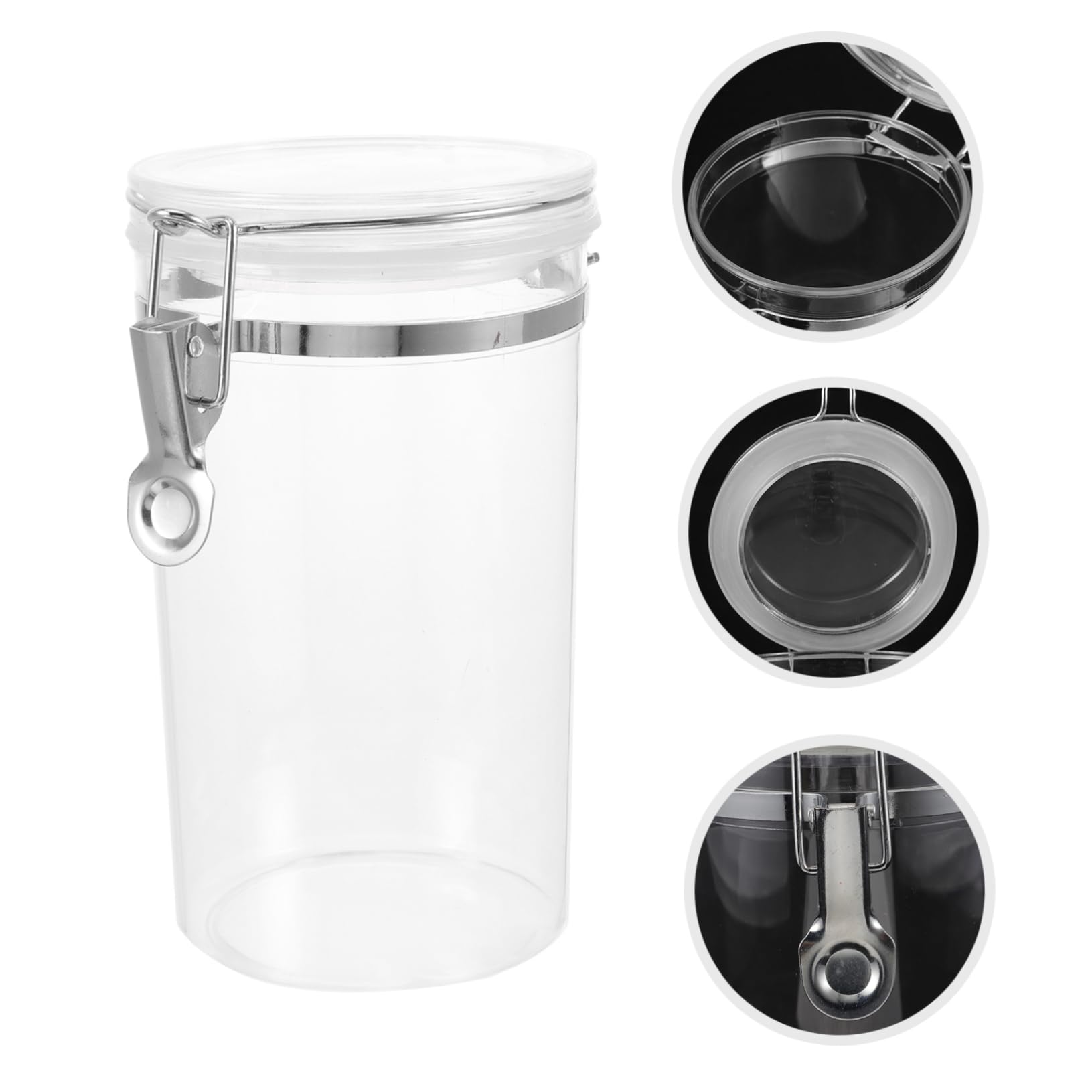 PRETYZOOM Clear Plastic Containers Jar with Lid Snack Container Food Container Clear Jar Clear Container Food Storage Jars Container with Lid Container for Food Plastic Jar Nut