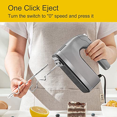 Electric Hand Mixer, Upgraded 9-Speed 400W Kitchen Handheld Mixer with Digital Screen, Hand Mixer with 6 Stainless Steel Accessories, Slow Start Electric Mixer with Turbo for Whipping Mixing Cookies, Brownies, Cakes, Dough Batters