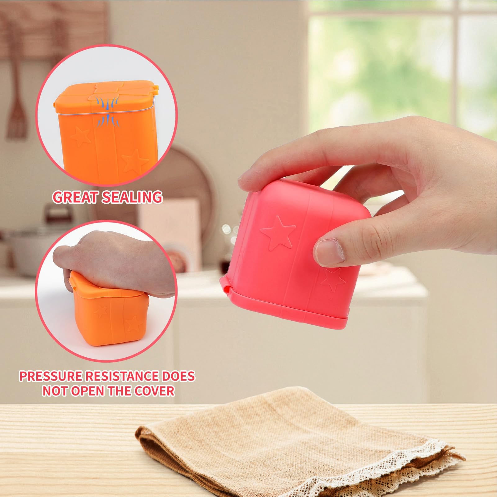 jyibinee 130ml 1/4PCS Food Storage Container, Silicone Snack Cups with Leak-Proof Design Flower Pattern Portable Food Container Reusable Sauce Holder for Home Light Green