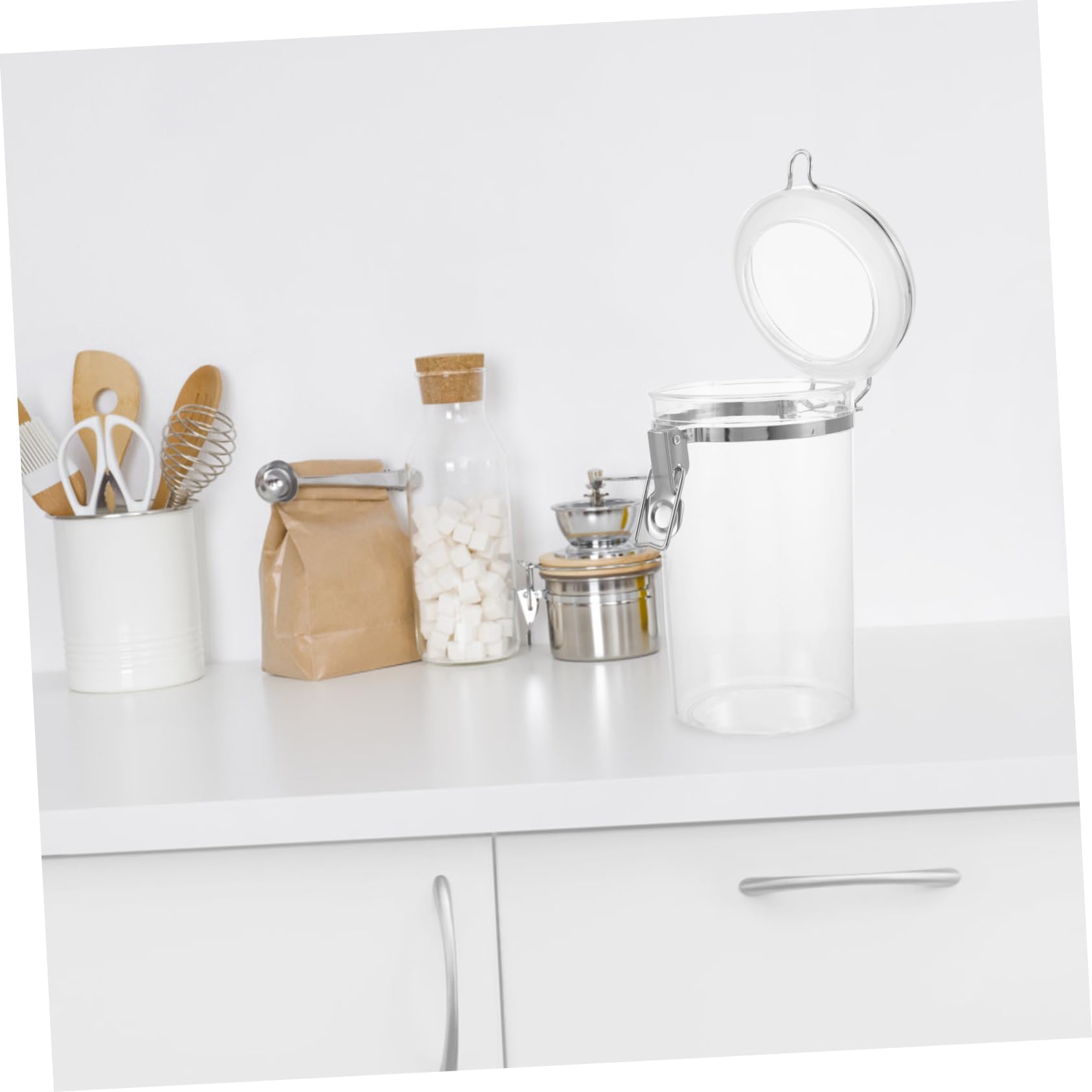 PRETYZOOM Clear Plastic Containers Jar with Lid Snack Container Food Container Clear Jar Clear Container Food Storage Jars Container with Lid Container for Food Plastic Jar Nut