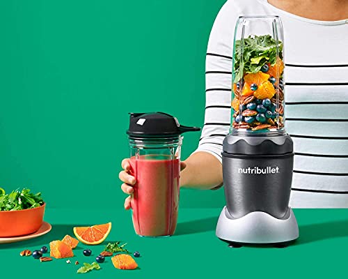 NutriBullet Pro 1000 Single Serve Blender Very Powerful 1000 Watts 7-Piece Set, Gray (Renewed)