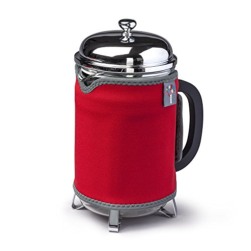 Zeal C125R Insulated Cafetiere Coffee Pot Jacket. Removable with Valcro Fastening. 12 Cup-Red, Neoprene