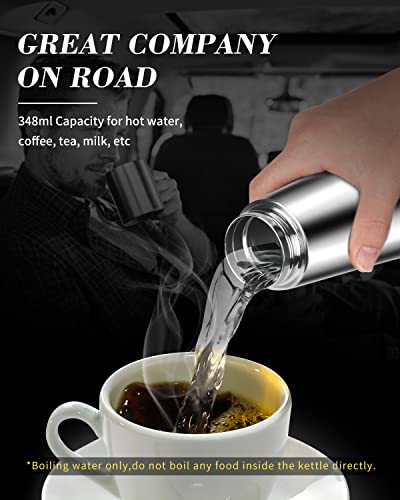 Spardar 12V Car Boiler Electric Travel Portable Kettle Fast Water Boiler Car Coffee Maker& Heater with LED Indicator Light for Water, Tea, Coffee and Milk