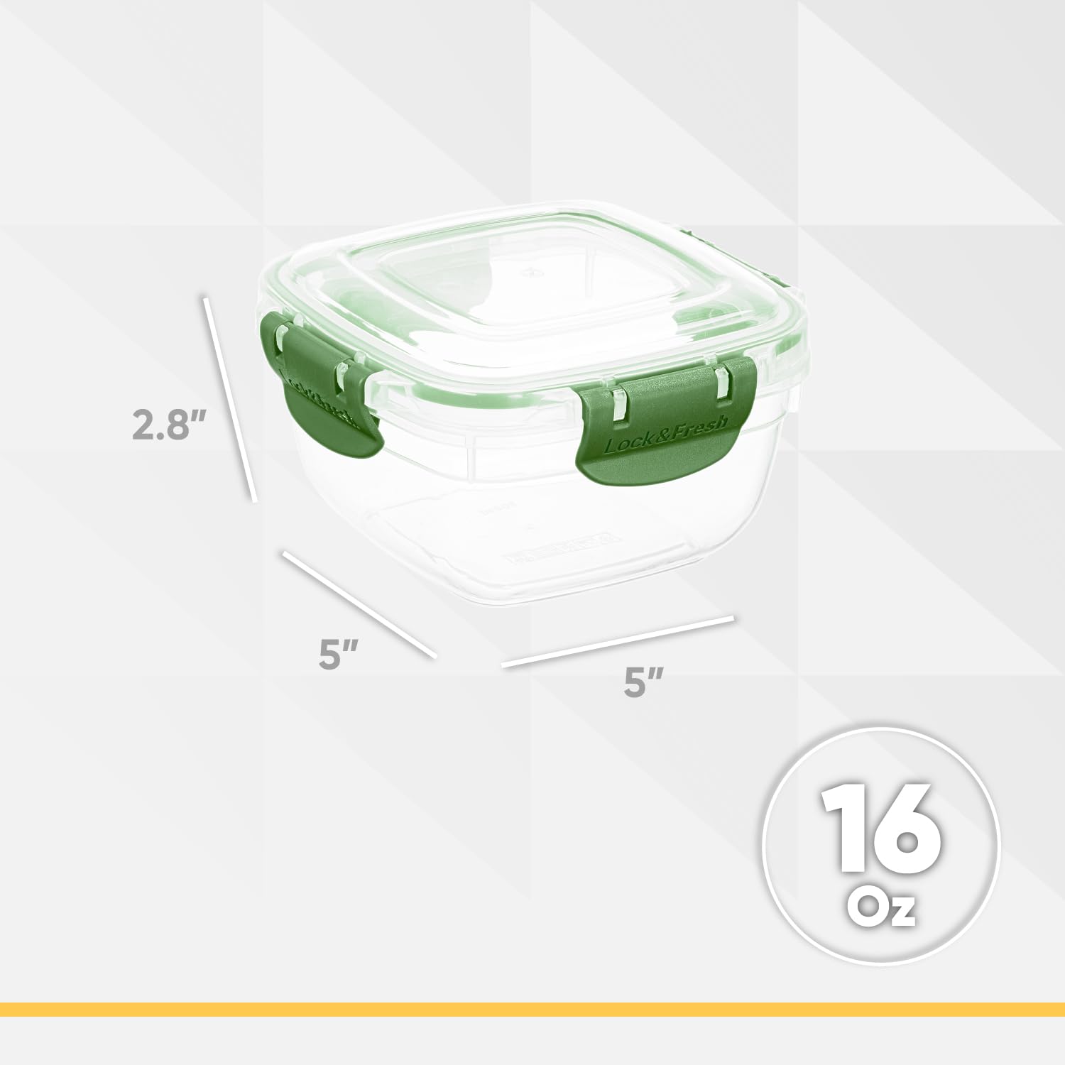 Superio Brand Food Storage Container, 16 oz, Green