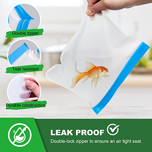 AURUZA Reusable Sandwich Bags Ziplock, Reusable Ziplock Silicone Bags Reusable Food Storage Bags, Zip Lock Freezer Bag Home Fridge Kitchen Organization Storage Lunch Meal Prep Sandwich Containers Set