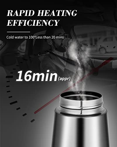 Spardar 12V Car Boiler Electric Travel Portable Kettle Fast Water Boiler Car Coffee Maker& Heater with LED Indicator Light for Water, Tea, Coffee and Milk