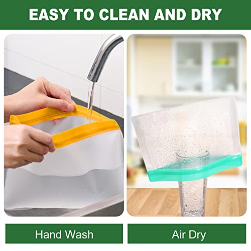 AURUZA Reusable Sandwich Bags Ziplock, Reusable Ziplock Silicone Bags Reusable Food Storage Bags, Zip Lock Freezer Bag Home Fridge Kitchen Organization Storage Lunch Meal Prep Sandwich Containers Set