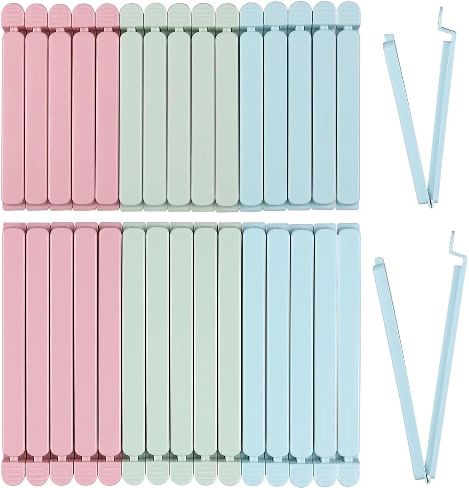 30 Packs Bag Sealing Clips, Snack Bag Plastic Sealing Clip, Resealable & Washable Chip Clips(6.3 in, 4.7 in)