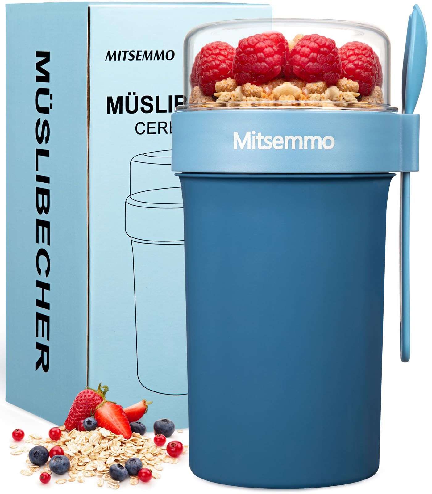 Yogurt Pot Parfait Cups With Lids and Spoons,Snack Cup Breakfast On The Go,Portable Cereal Container To Go,Travel Cereal Bowl and Milk Container,Overnight Oats Porridge Containers & Granola Holder