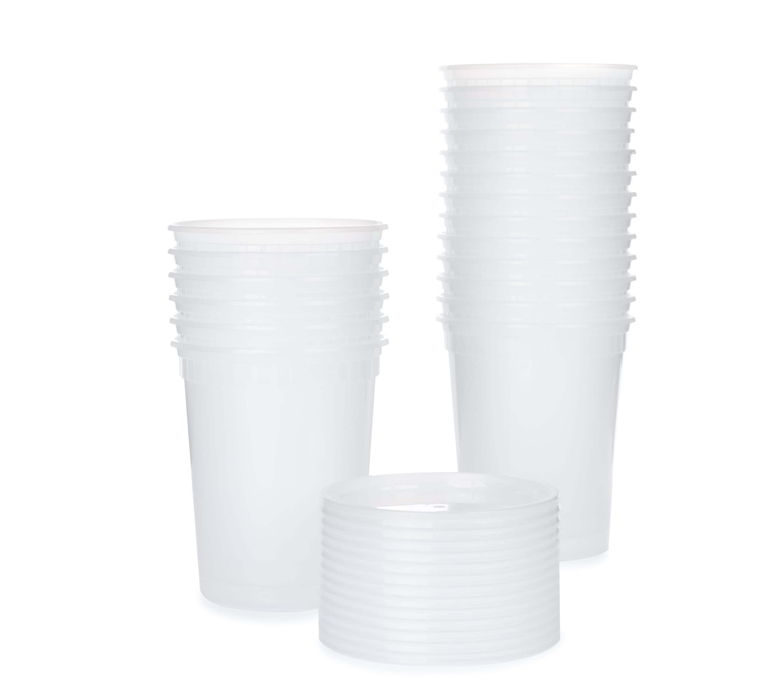Smygoods 32oz Plastic Deli Containers with Lids - 45 Pack, BPA Free, Leakproof, Stackable, Microwave and Freezer Safe, Clear, Food Storage Containers for Meal Prep, Lunches, Snacks
