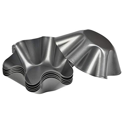 FOCCTS 6 Packs Torta Molder, Non-Stick Taco Salad Bowl Pans Maker, Extra Thick Steel Tortilla Shell Maker, 6 inch