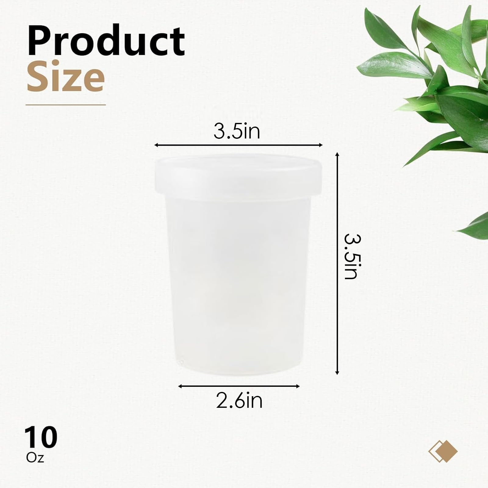 Hyuetrsa 20 Pack 10 Oz Ice Cream Containers, Freezer Food Storage Jars Plastic Pint Dessert Containers Reusable Pudding Cups for Homemade Ice-Cream,Jam,Fruit,Dessert,Sundaes, Soup