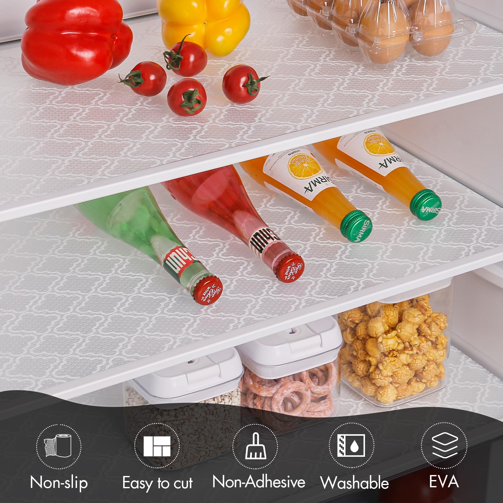 Cooyes Shelf Liner – Premium Cabinet Liner for Kitchen – Non-Slip Shelf Liners for Kitchen Cabinets – Waterproof Shelf Paper with Modern Pattern – Durable EVA Cabinet Liners