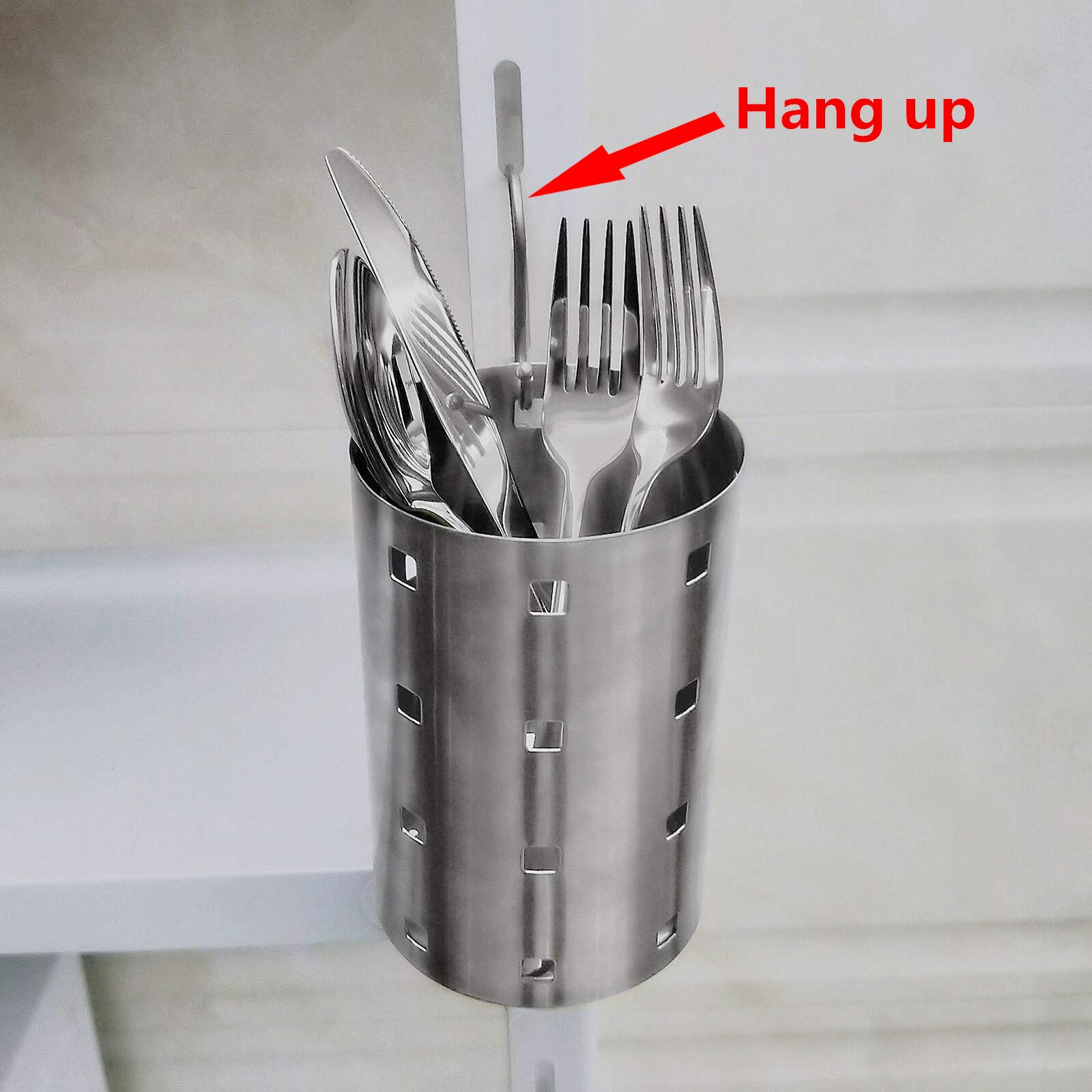TangFuRen Utensil holder caddy for spoon Knife fork drying storage Cylinder Stainless steel Cutlery holder for kitchen and dining organizer