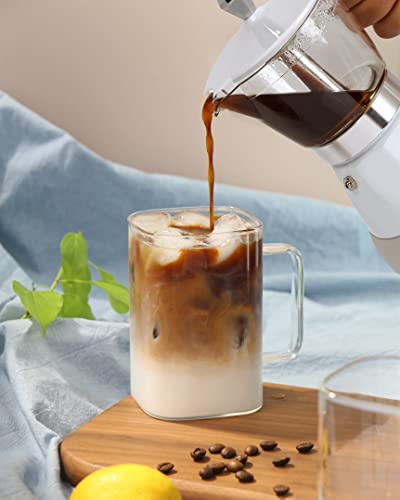 Hackvia Espresso Machine,Portable Espresso Coffee Maker and Cappuccino Latte Machine with Milk Frother,Espresso Maker with Steamer,2 in 1 Moka Pot for Home,Office and Travel,2-3 Cups,Aluminum