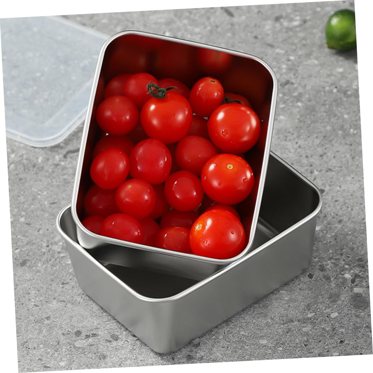 4 Pcs Storage Containers with Lids Airtight Fridge Organizer Boxes for Vegetables and Fruits Stackable Sealing Box for Fresh Food Storage