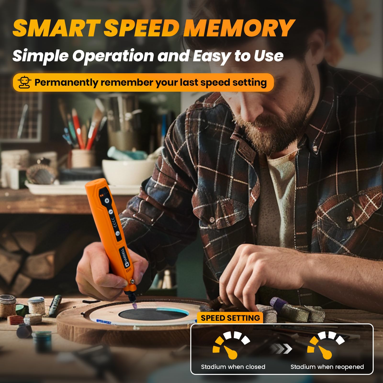 HARDELL Mini Cordless Rotary Tool, 5-Speed and USB Charging Rotary Tool Kit with 55 Accessories, Multi-Purpose 3.7V Power Rotary Tool for Sanding, Polishing, Drilling, Etching, Engraving, DIY Crafts