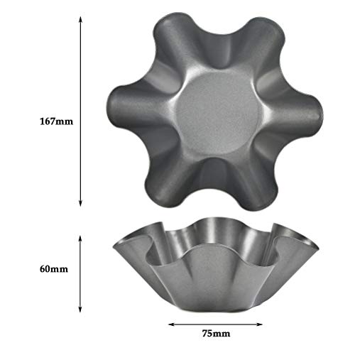 FOCCTS 6 Packs Torta Molder, Non-Stick Taco Salad Bowl Pans Maker, Extra Thick Steel Tortilla Shell Maker, 6 inch