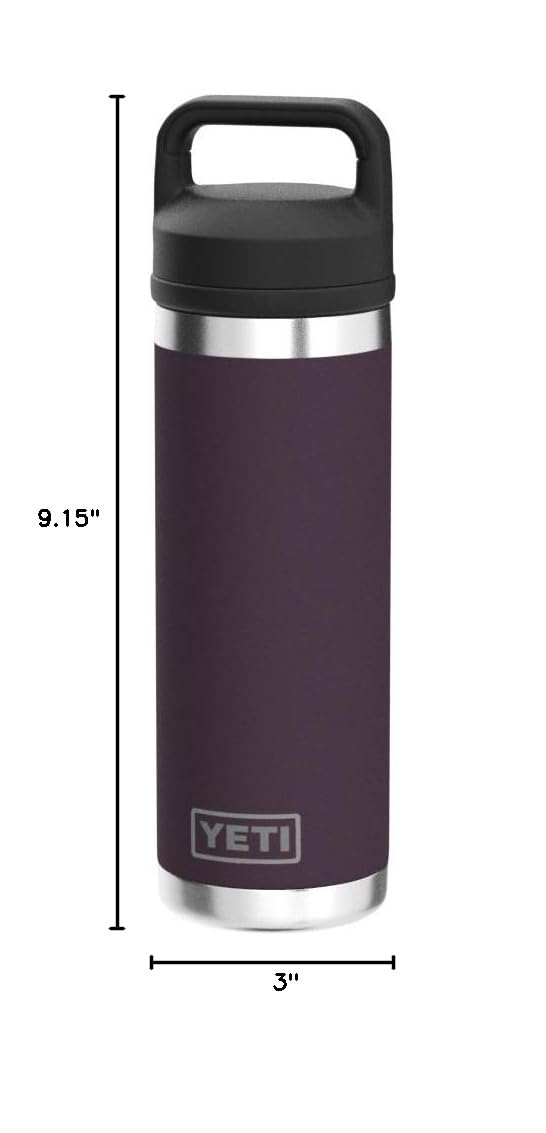 YETI Rambler 18 oz Bottle, Vacuum Insulated, Stainless Steel with Chug Cap, Nordic Purple