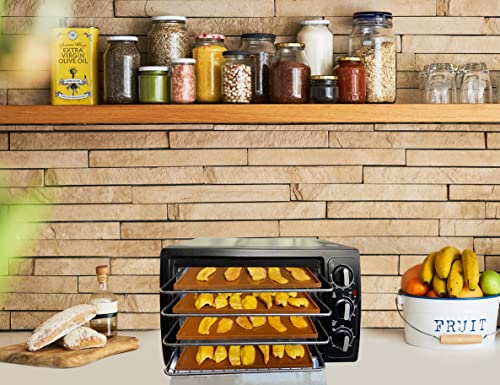 6PCS Silicone Dehydrator Sheets - Nonstick fruit leather trays for dehydrator with Silicone Scraper Compatible with Cosori CP267-FD High Temperature Resistance Reusable for Fruits Meat Vegetables Herbs