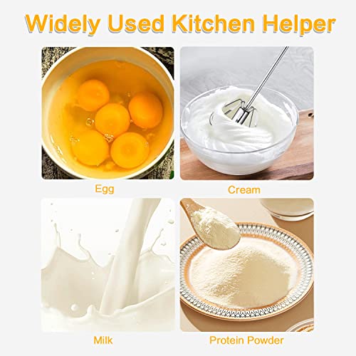 AmasSmileĀ® Stainless Steel Easy Whisk Frother, Semi Automatic Hand Push Whisk with Greater Mixing Power, Multipurpose as Coffee Frother, Egg Beater, Whisker, Stirrer(12in)