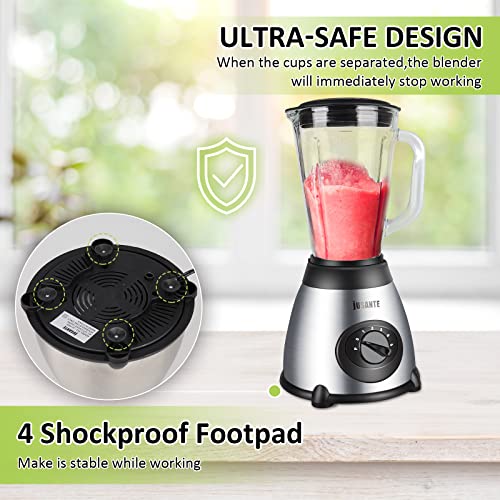 Countertop Blender, 1000W Professional Kitchen Blender for Shakes and Smoothies High Speed Ice Blender Frozen Drinks 48 OZ Glass jar (Black)