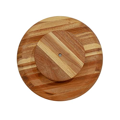 PuPu Platter Mini Hibachi Grill Platter Set - 5 Compartment Bowl Tray 12.6" Diameter With Rotating Lazy Susan - Quality Cast Iron Grill, 3.5" x 3.5" X 4.8", Indoor Mini Smores Maker