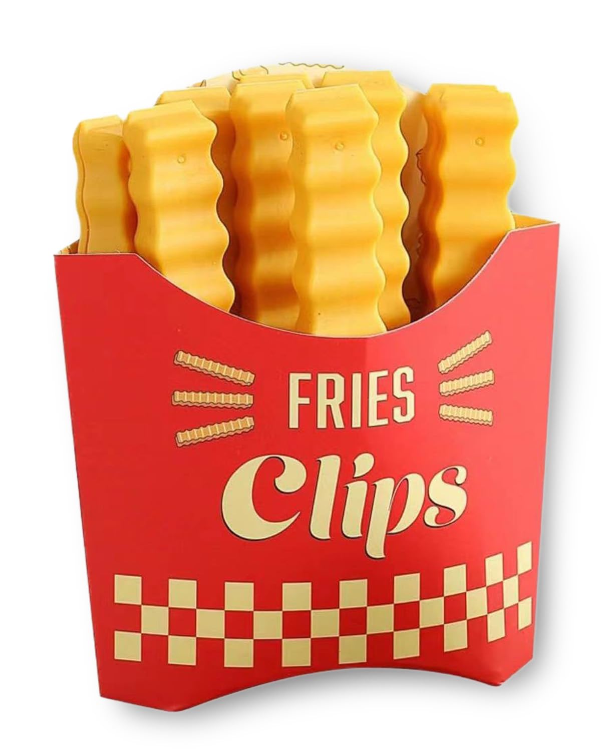 Magnetic Fries Chip Clips Set,12 Pack Durable Plastic Food Clip & Cute Refrigerator Magnets Curved Sealing Design French Fries Bag Clips for Food Fresh Storage, Kitchen Accessories & Home Decor