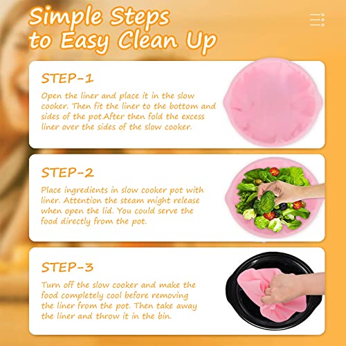 MEQUER Silicone Slow Cooker Liner Compatible with Slow Cooker Crockpot, BPA Free Insert Liners for Oval or Round Pot, Reusable & Leakproof Silicone Divider Fits 6 to 8 Quarts Slow Pot