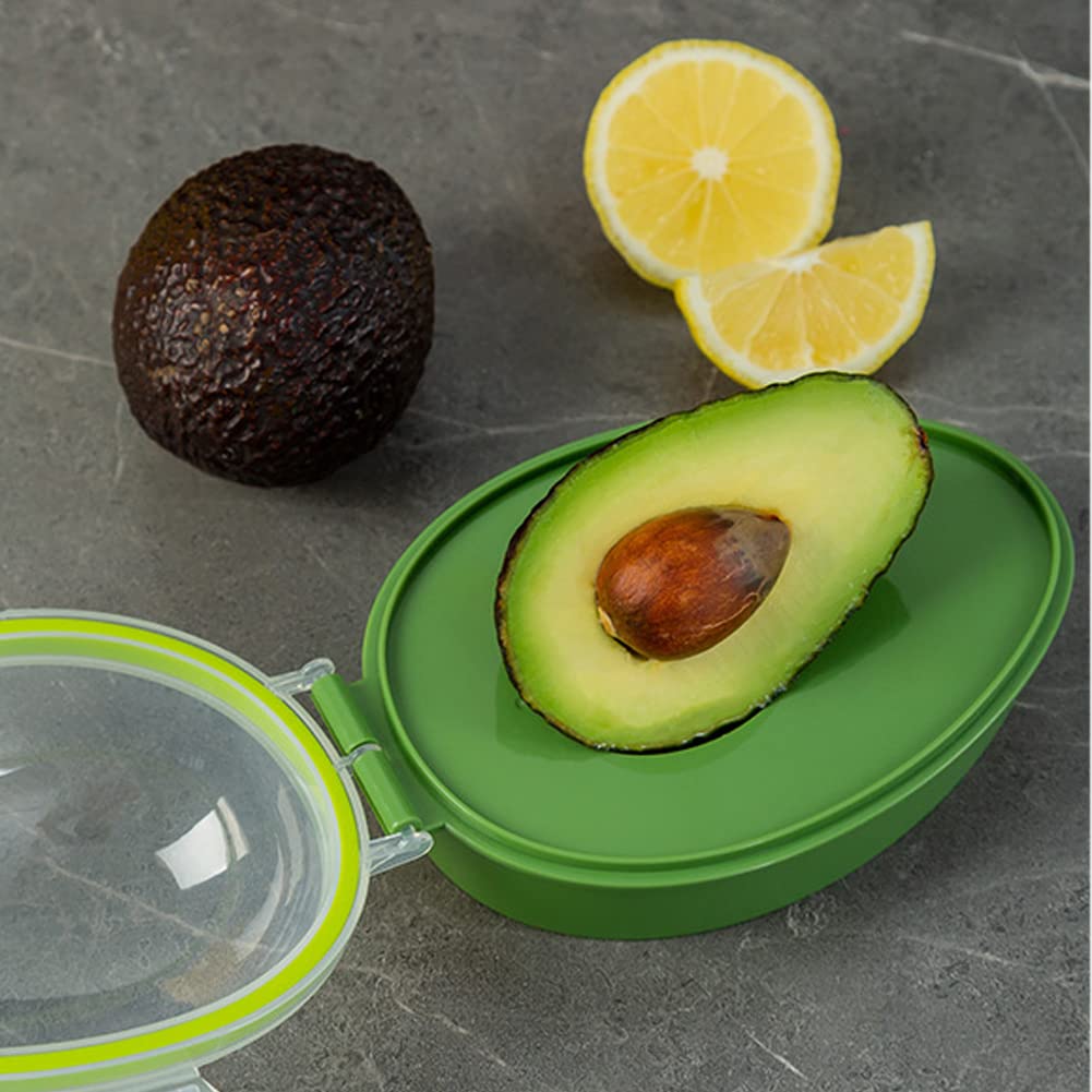 Avocado Keeper Reusable Avocado Storage Container individual Avocado Saver Holder Organizer Food Crisper Storage Box for Refrigerator Fridge to Keep Avocado Fresh(green,size:6.02 x 4.33 x 3.15inch)