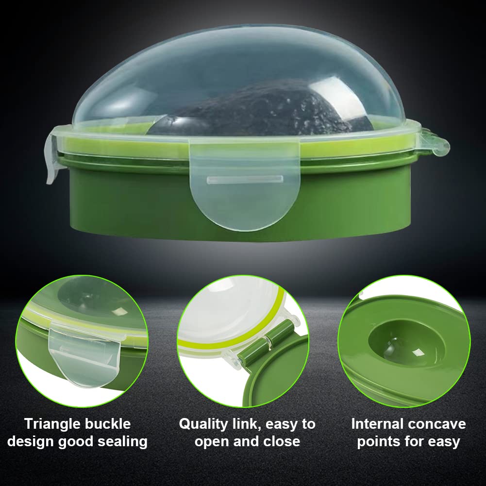 Avocado Keeper Reusable Avocado Storage Container individual Avocado Saver Holder Organizer Food Crisper Storage Box for Refrigerator Fridge to Keep Avocado Fresh(green,size:6.02 x 4.33 x 3.15inch)