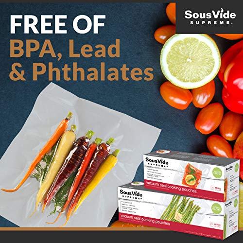 SousVide Supreme Vacuum Seal Cooking Pouches, 8x12 inches,1 Quart, 25 Pouches